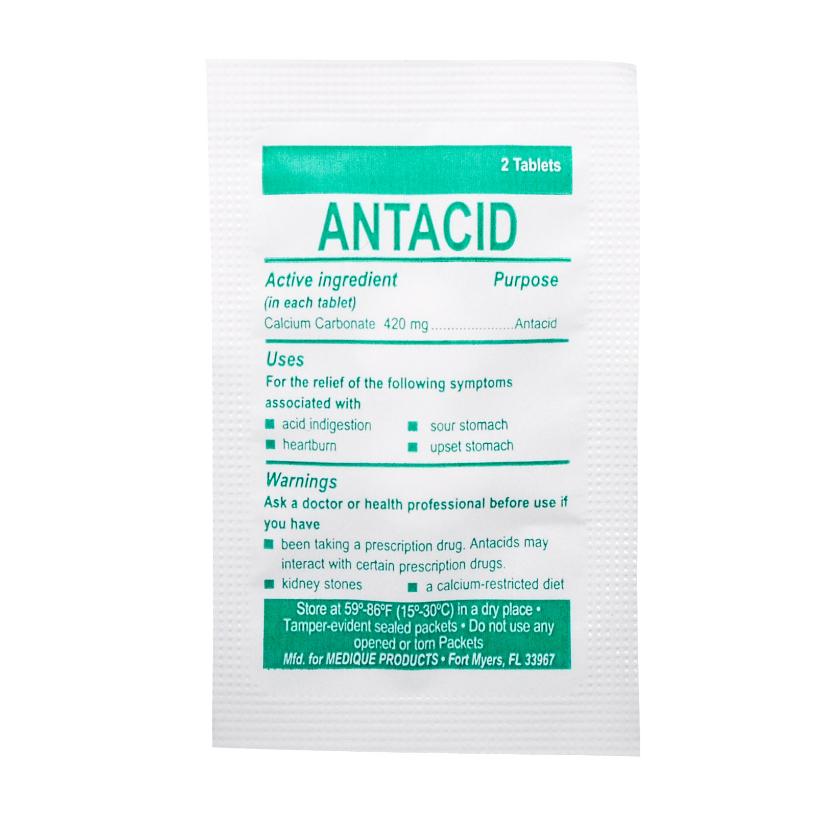 Medifirst Antacid Tablet Packets | MFASCO Health & Safety