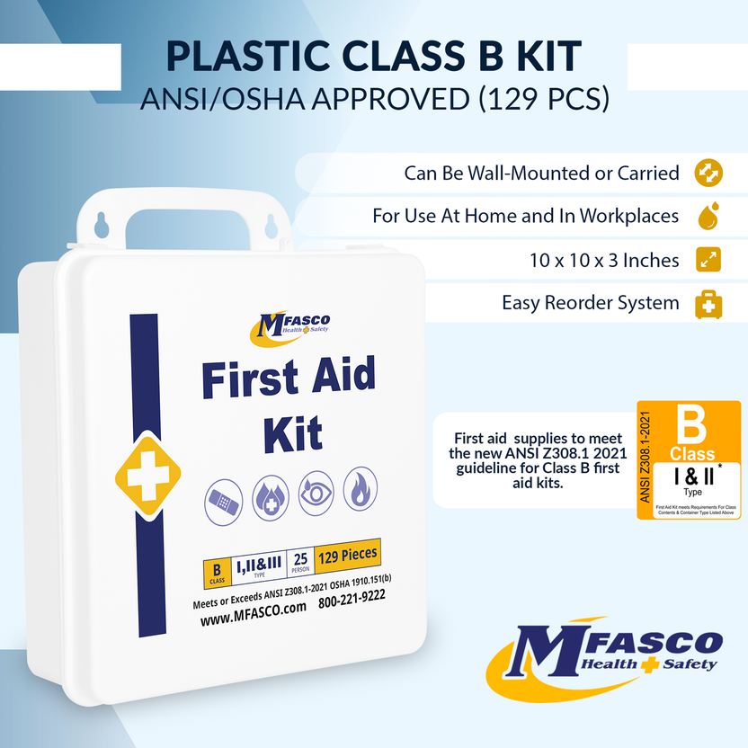 First Aid Kit OSHA Class B in Plastic Case | MFASCO Health & Safety